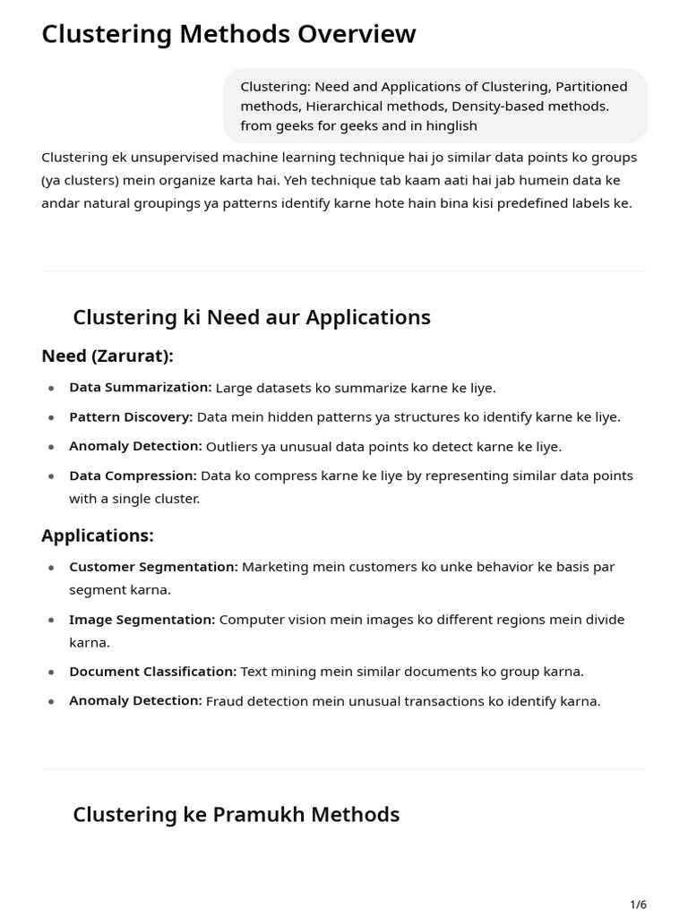 Clustering Methods Overview | PDF | Cluster Analysis | Applied Mathematics