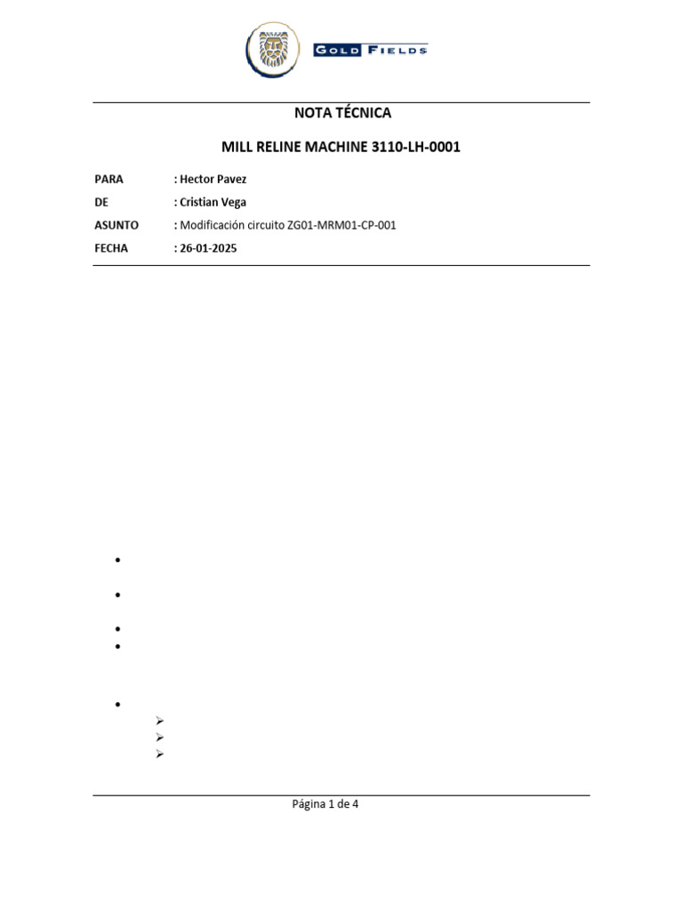 Modificación Circuito MILL Reline Machine | PDF | Ingeniería de ...