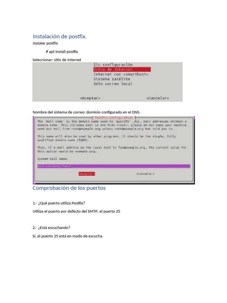 Instalación y Configuración de Postfix y Dovecot | PDF | Archivo de computadora | Internet