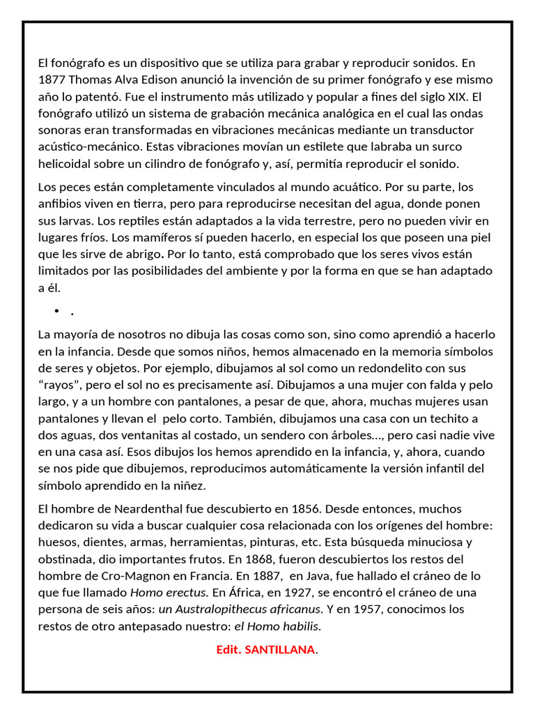 Historia y evolución del fonógrafo | PDF | Fonógrafo