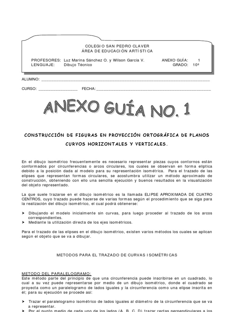 Trazado de Elipses Isométricas | PDF | Elipse | Geometría