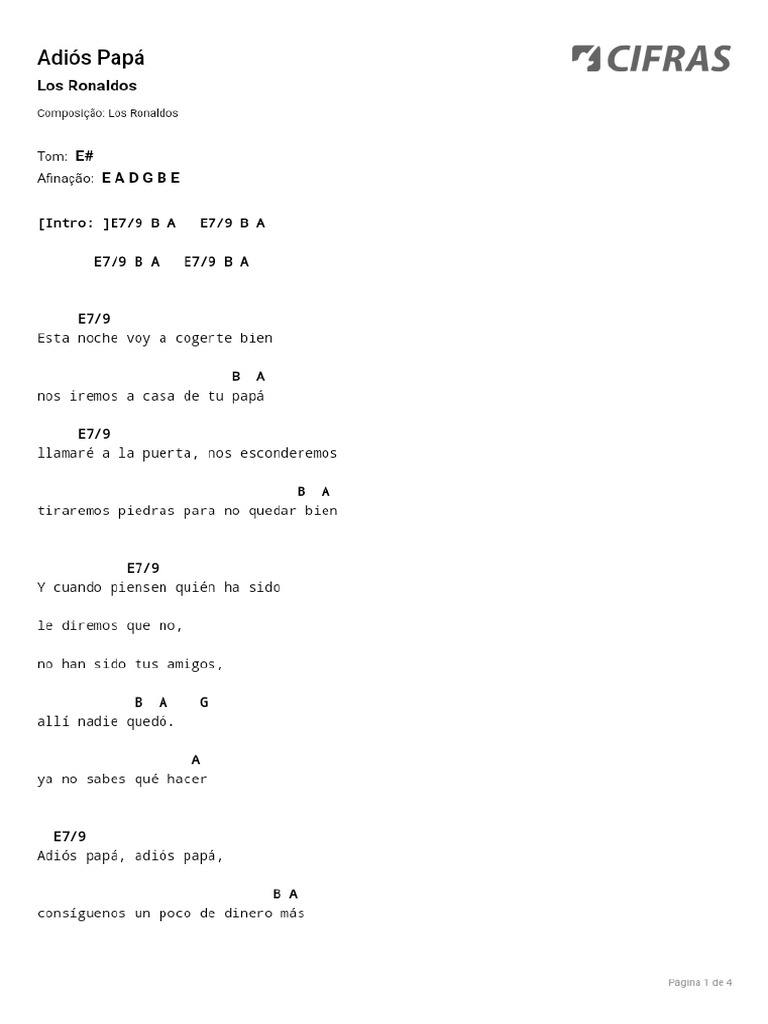 CIFRAS Cifra Los-Ronaldos Adios-Papa | PDF