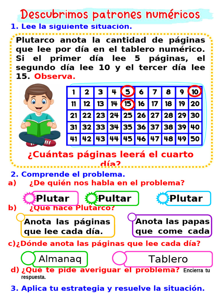 Ejercicios de Patrones Numéricos para Niños | PDF