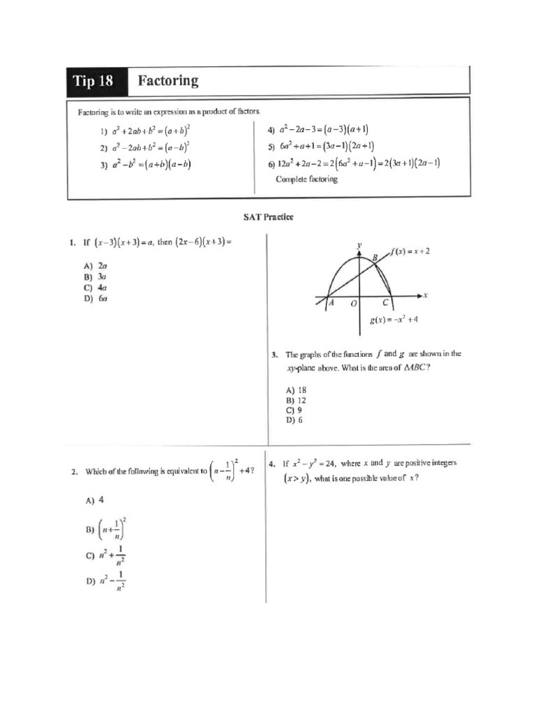 Factoring Exponent Radical Review | PDF
