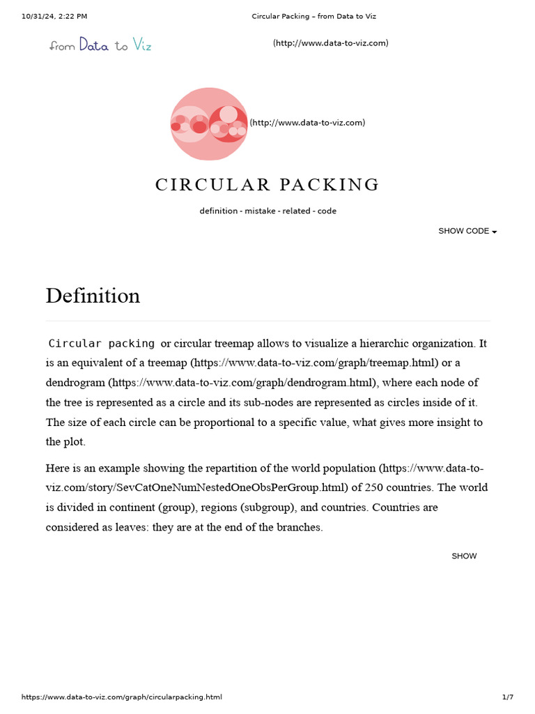 Circular Packing – from Data to Viz | PDF | Hierarchy | World Wide Web