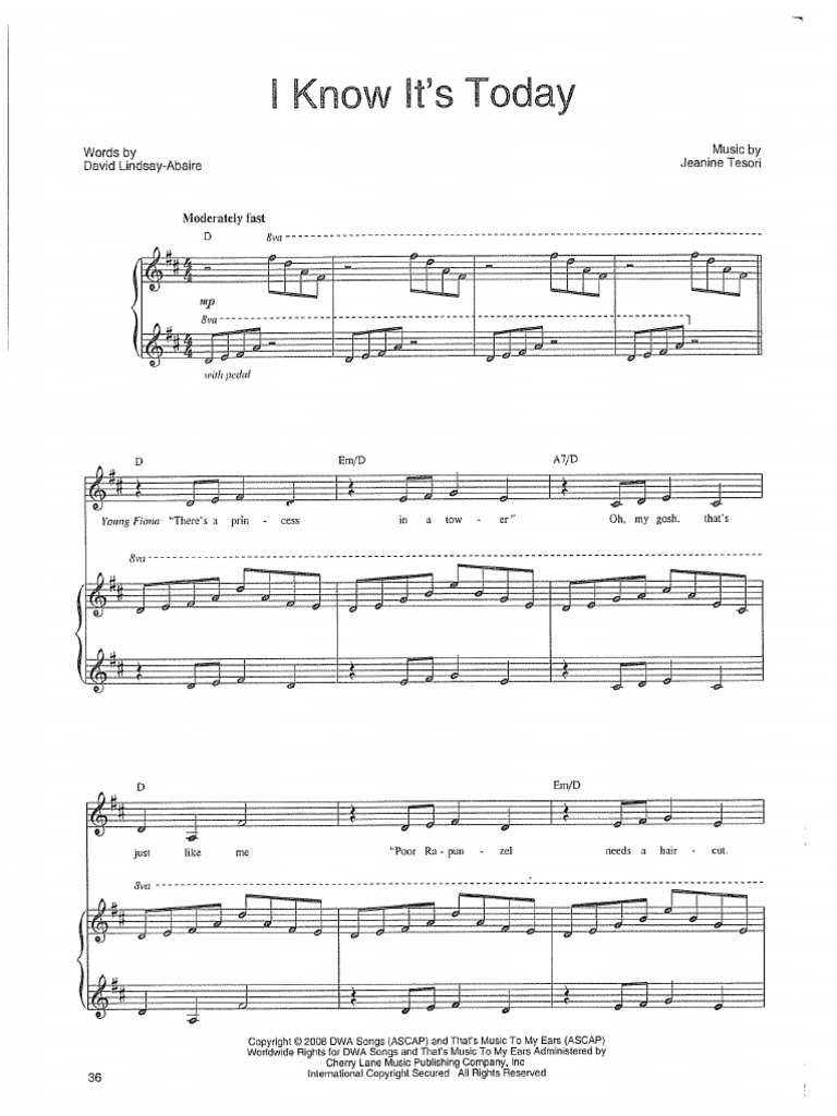 I Know It's Today Sheet Music | PDF