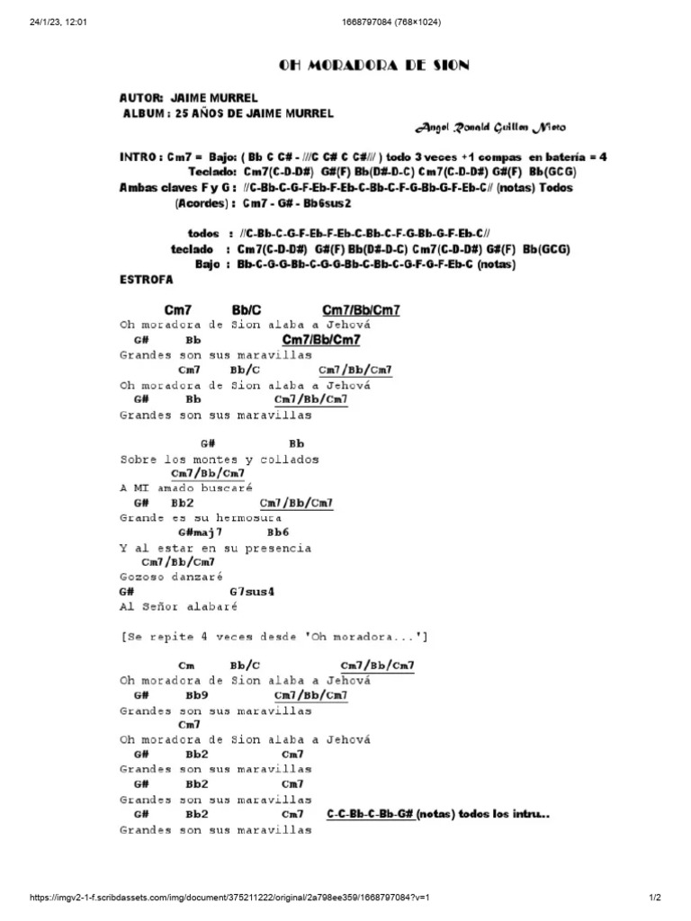 Oh Moradora (Jaime Murrell) | PDF