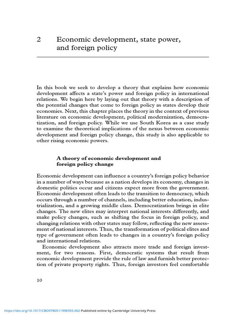 Economic Development and Foreign Policy | PDF | Democratization ...