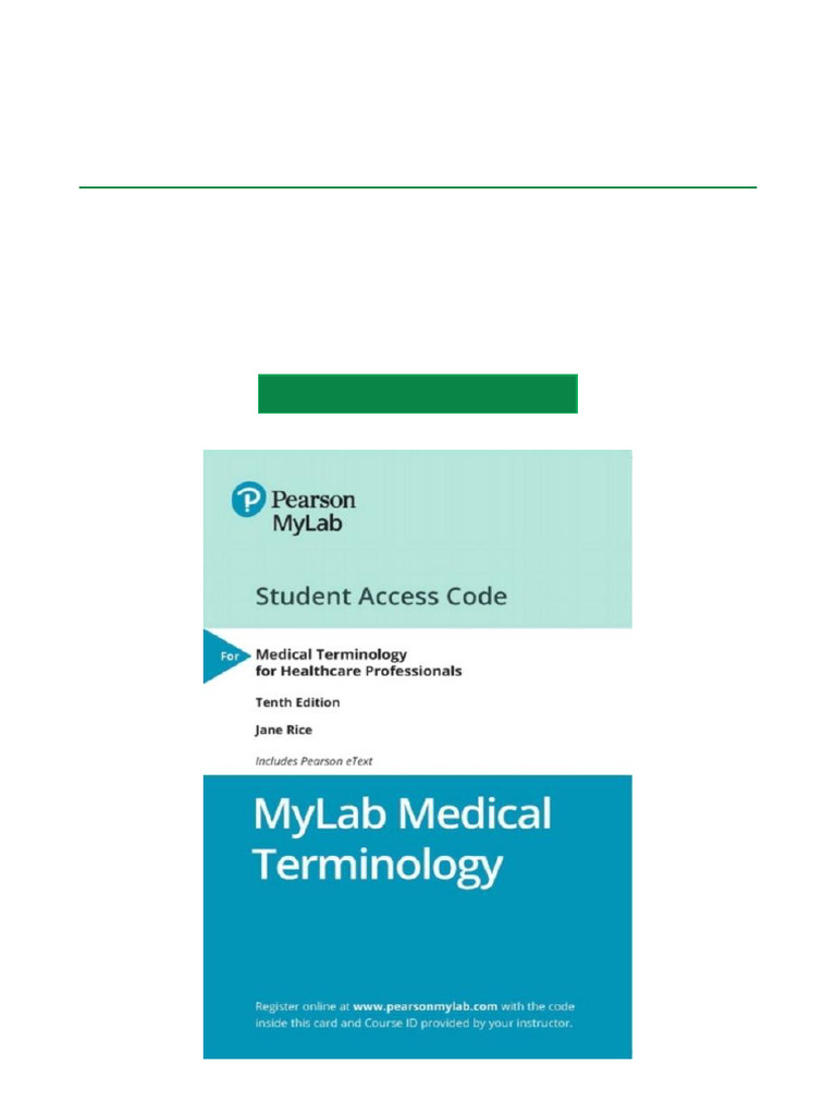 MyLab Medical Terminology With Pearson Etext Access Code For Medical ...