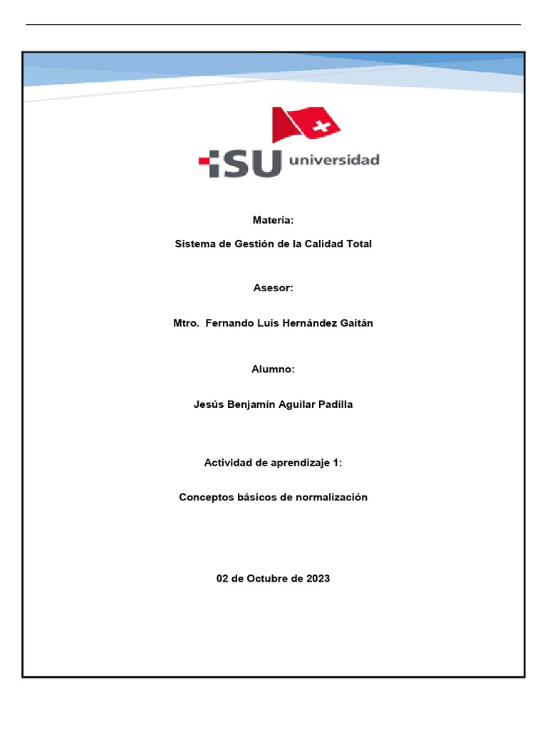 Actividad de Aprendizaje 1. Conceptos B Sicos de Normalizaci N PDF | PDF | Metrología