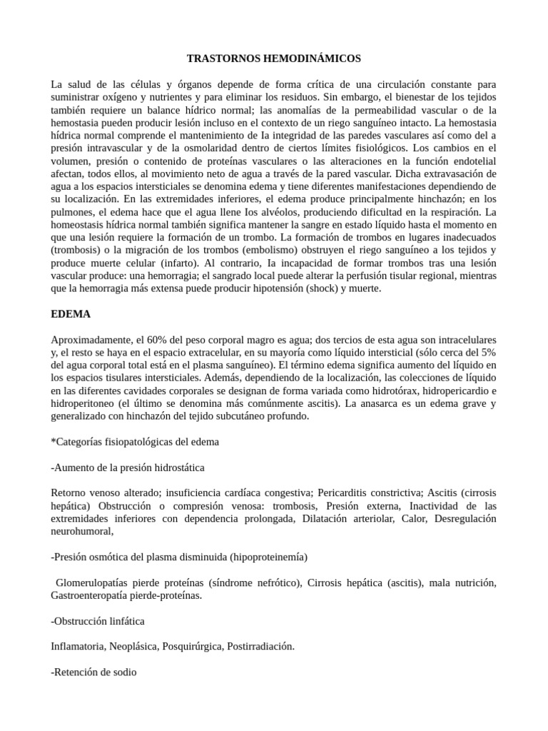 Trastornos Hemodinã Micos | PDF | Coagulación | Hemostasia