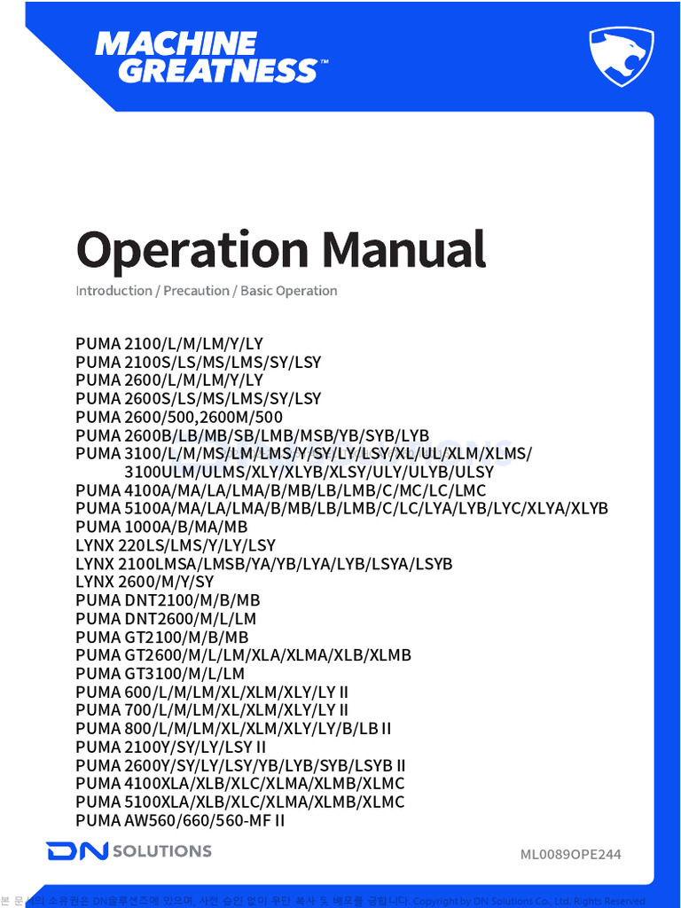 PUMA3100 Operation Manual | PDF | Numerical Control | Switch