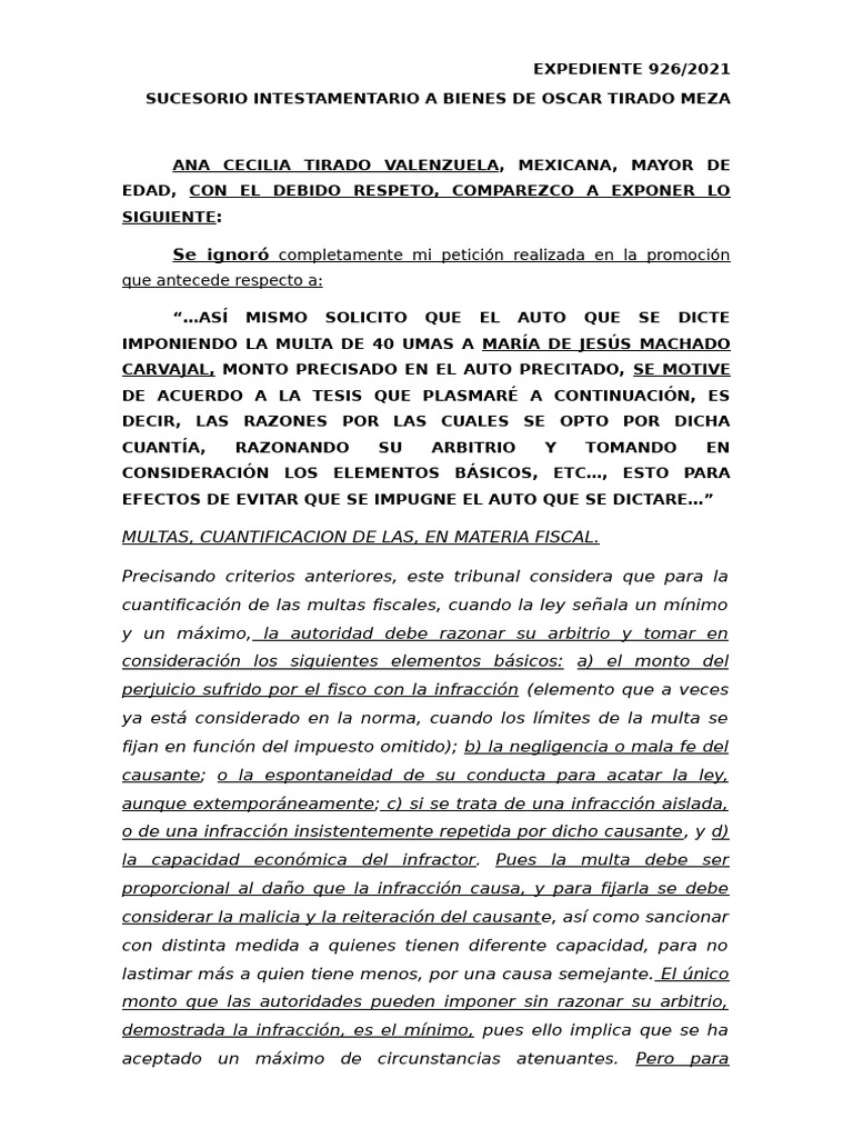 Expediente 926-2021 Ana Ceci Promo Funde y Motive | PDF | Multa (pena) | Caso de ley