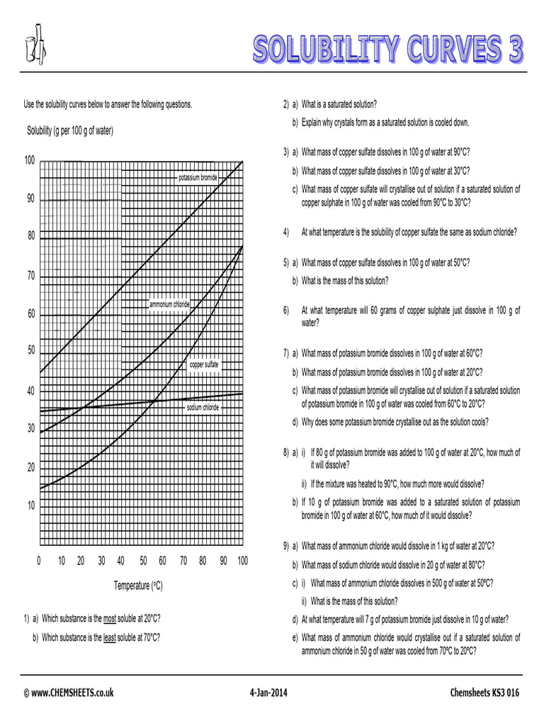 KS3-CHEMISTRY - Solubility-Curves-1 | PDF | Solubility | Crystallization