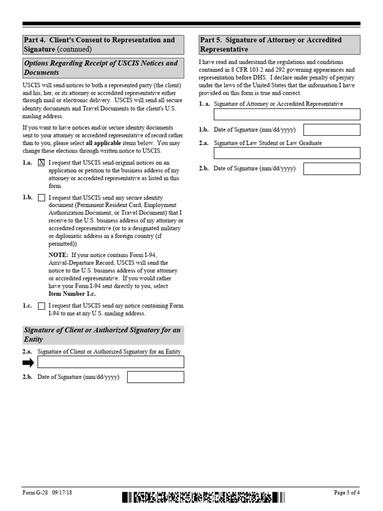 Forma G28 para Firma Eduardo | PDF | United States Citizenship And ...