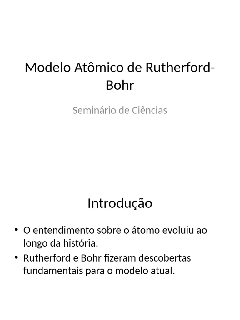 Modelo Atômico de Rutherford e Bohr | PDF