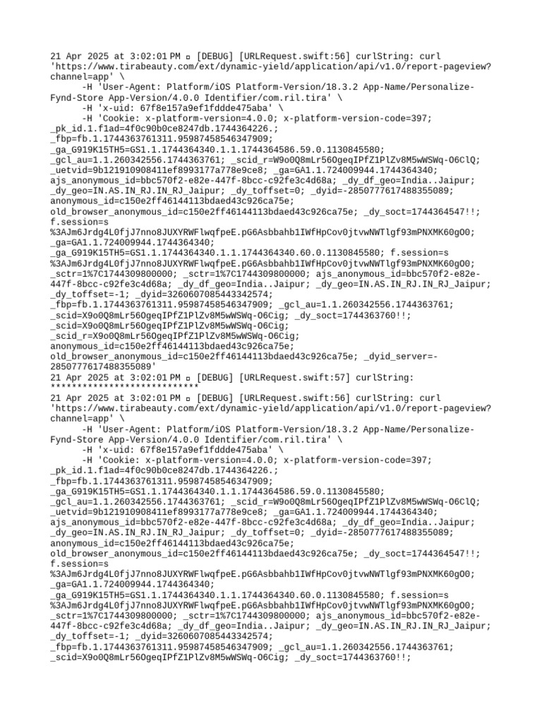 logout_issue_logs2025-04-21 | PDF | Ios | Apple Inc. Software