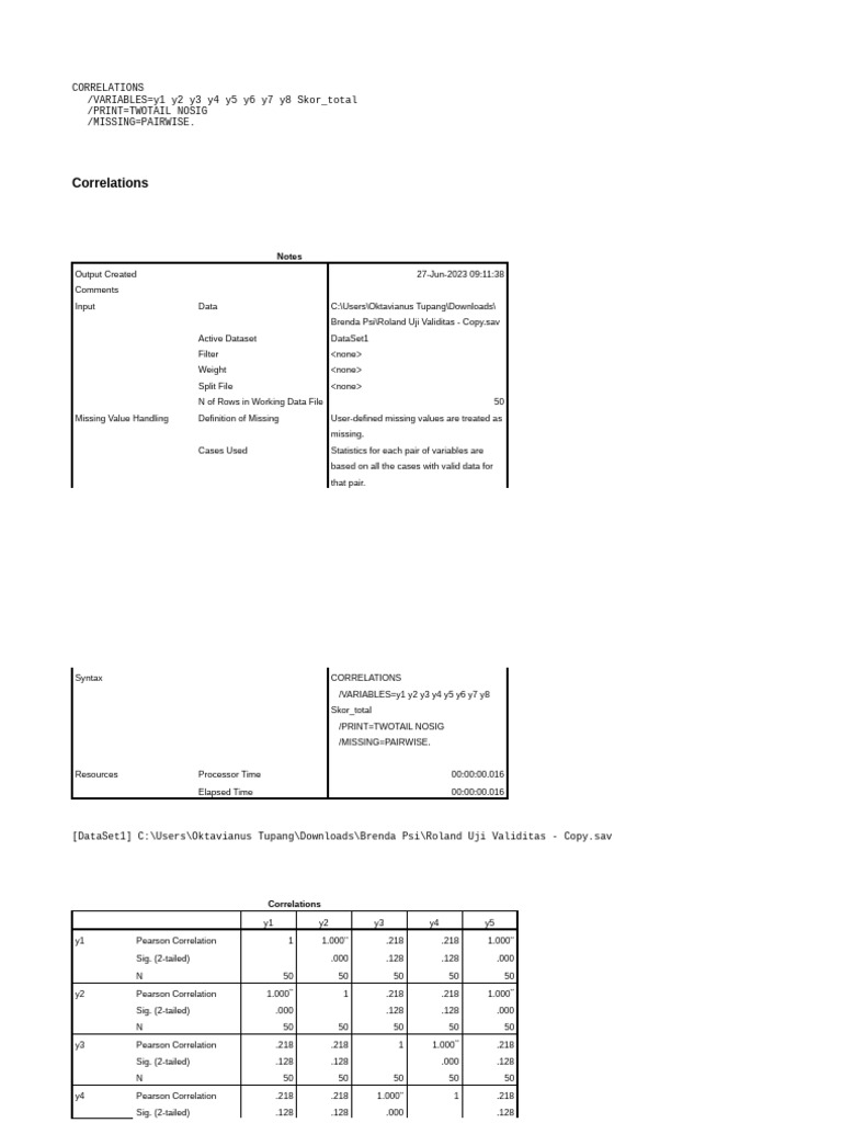 Uji Validitas Dan Reabilitas Y | PDF | Applied Mathematics ...