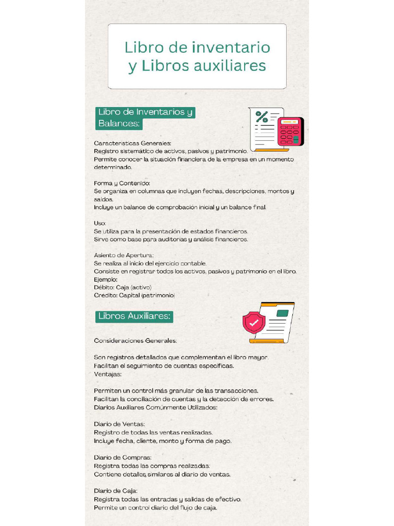 Libro de Inventario y Libros Auxiliares | PDF