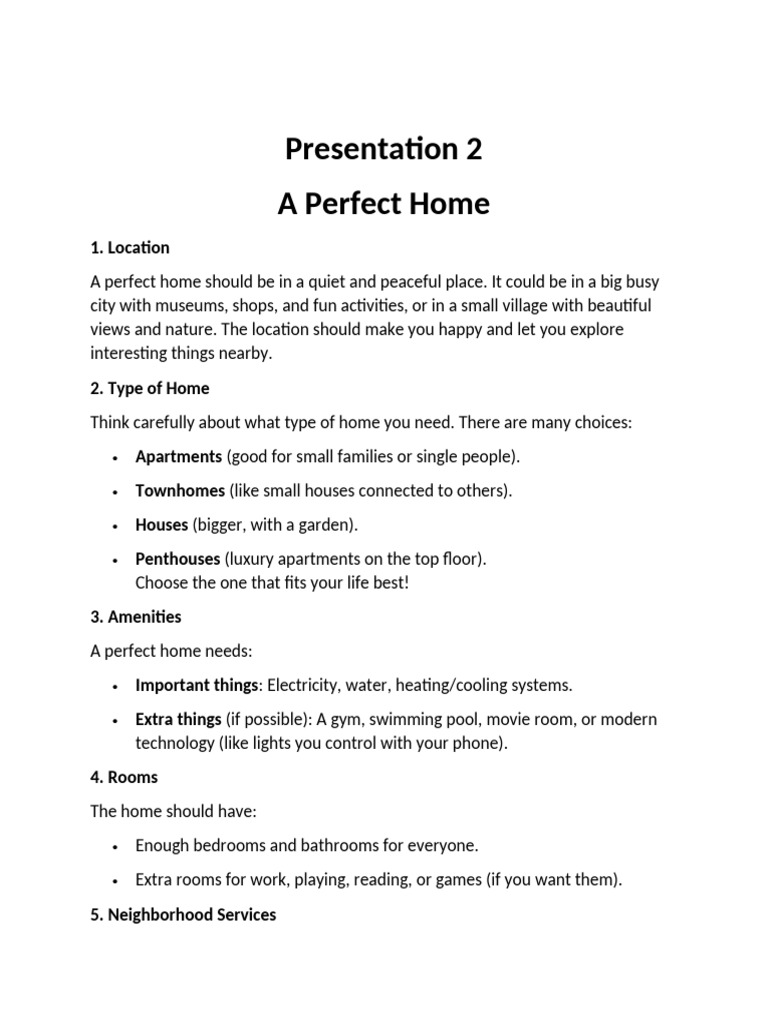 A2B - Session 7 - Task 1 - A Perfect Home 2 | PDF | Apartment