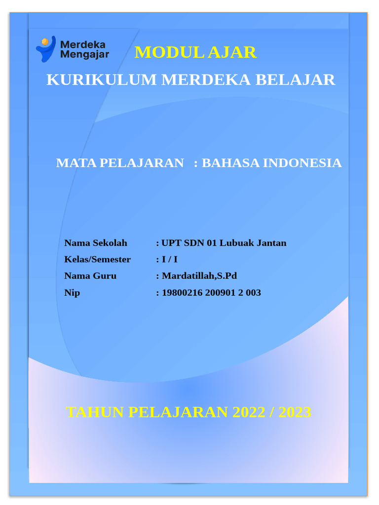 06.Kls 1 KM Bindo Oke | PDF