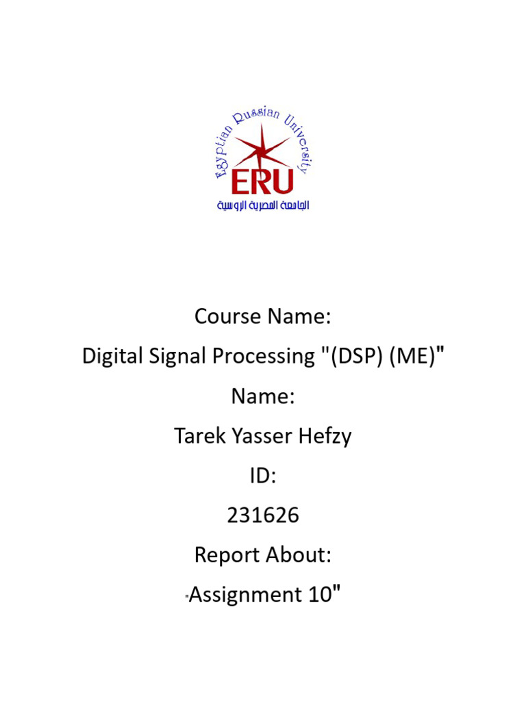 Assigmnent 10 Tarek Yasser | PDF