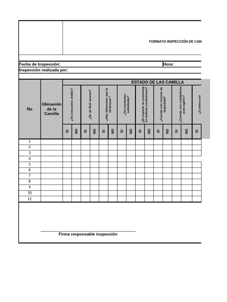 Inspeccion de Camilla AAG | PDF