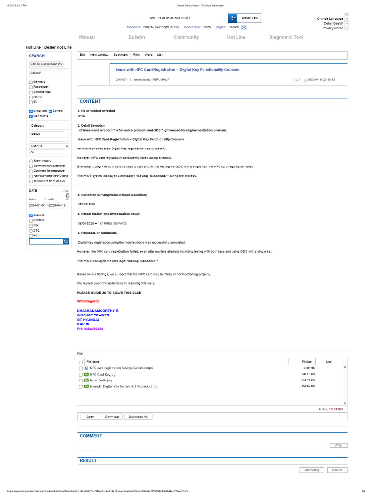 Issue With NFC Card Registration Creta EV | PDF | Computing