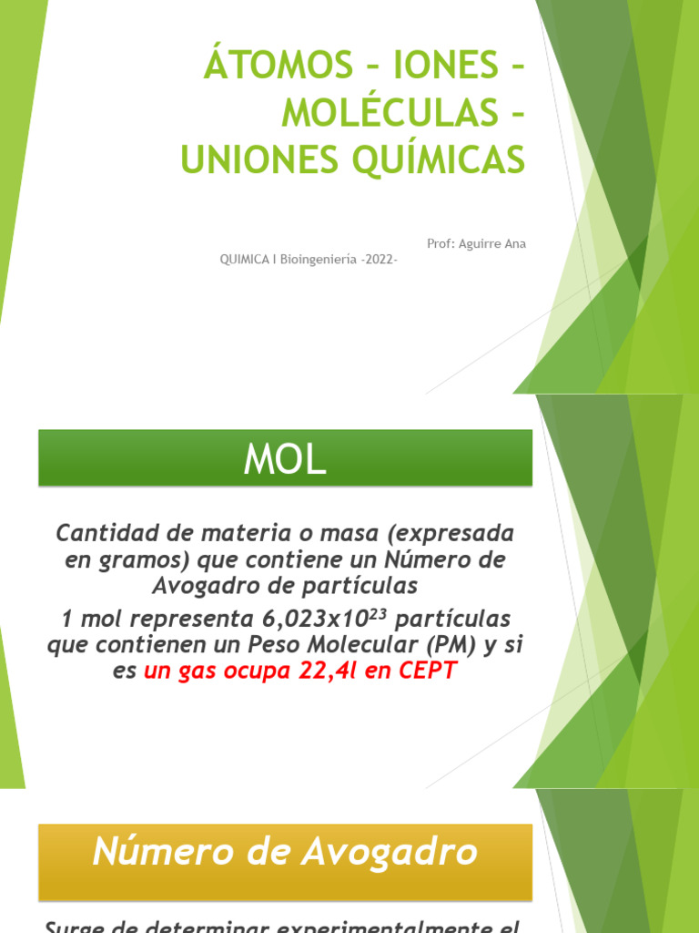 Atomo Iones Moleculas Pdf Polaridad Química Mole Unidad