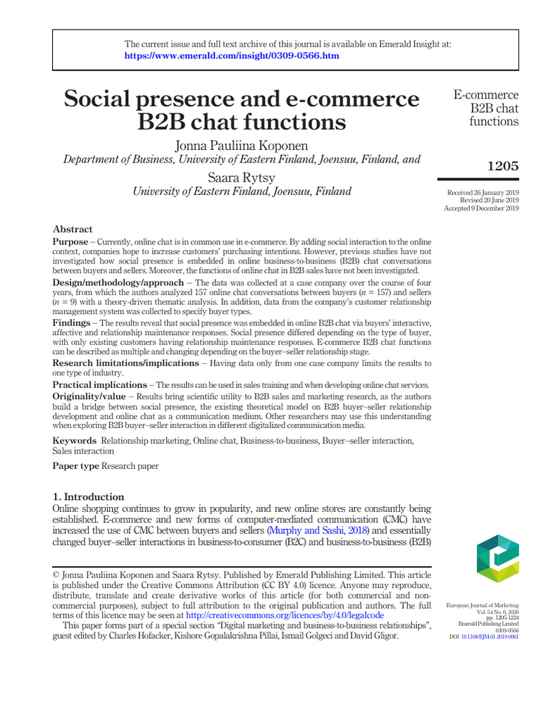 10 1108 - Ejm 01 2019 0061 | PDF | Sales | Nonverbal Communication