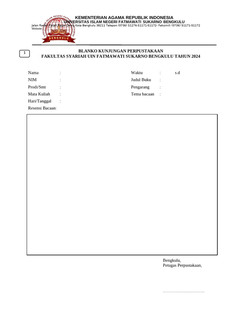 Buku Pengunjung Perpustakaan Fasya 2024 | PDF