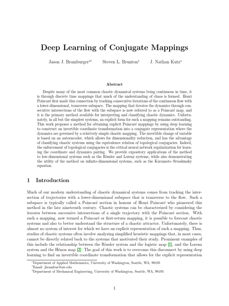 Deep Learning of Conjugate Mappings | PDF | Chaos Theory | Dynamical System