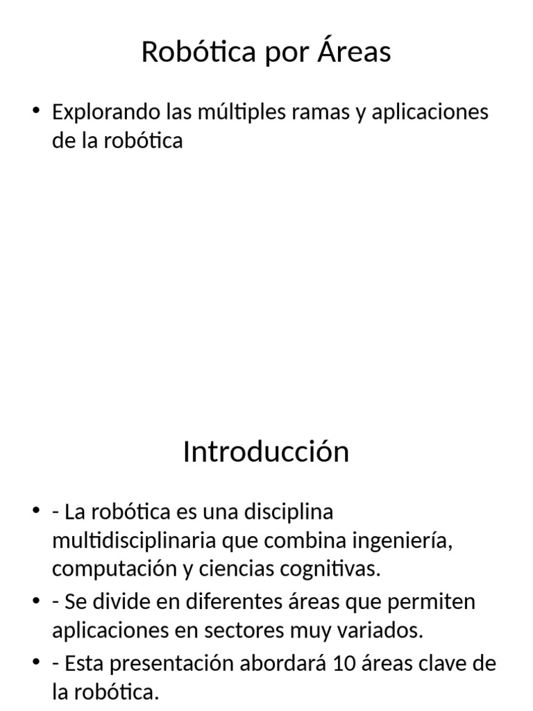 Robotica Por Areas | PDF | Robot | Robótica