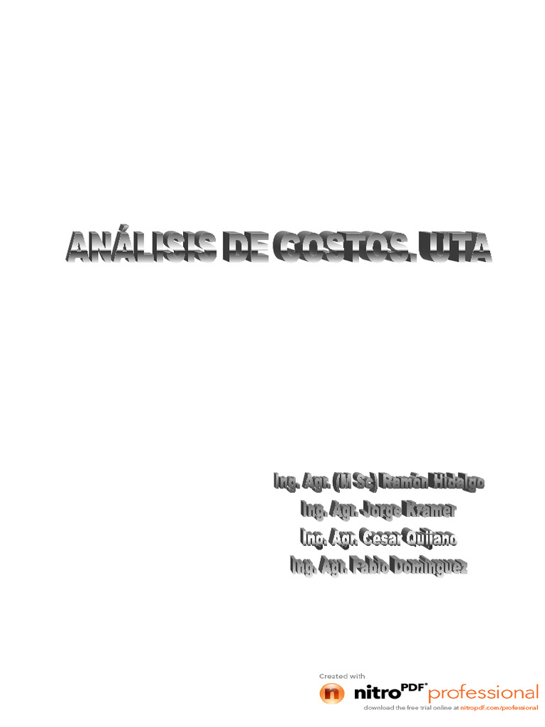 Analisis de Costo | PDF