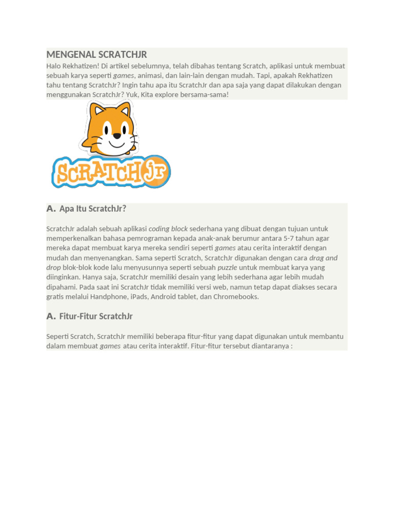 Mengenal Scratchjr | PDF
