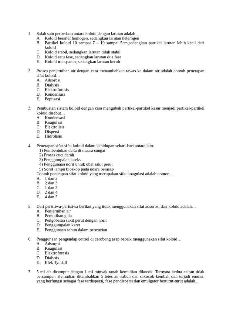 Soal Dan Kunci Jawaban Psaj Kimia Devi | PDF