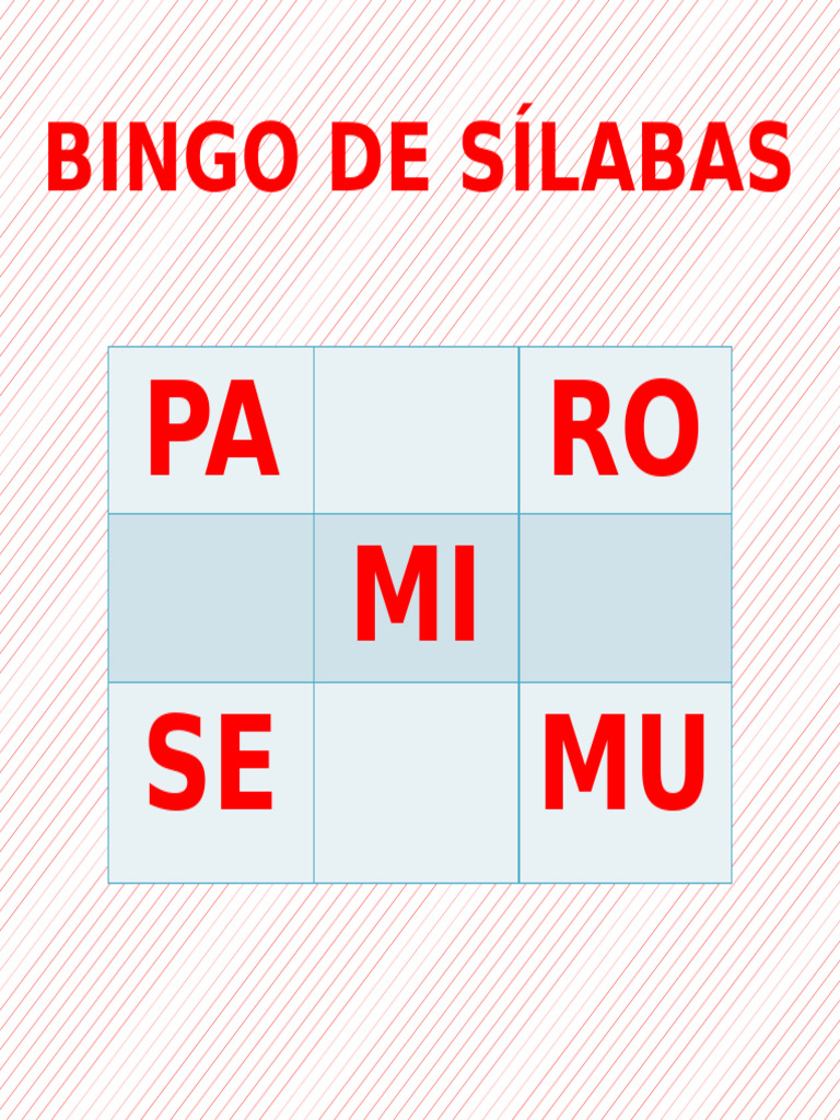 Bingo de Silabas | PDF