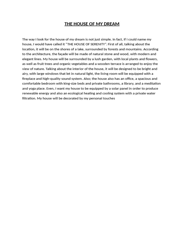 Dream House of Serenity Design | PDF