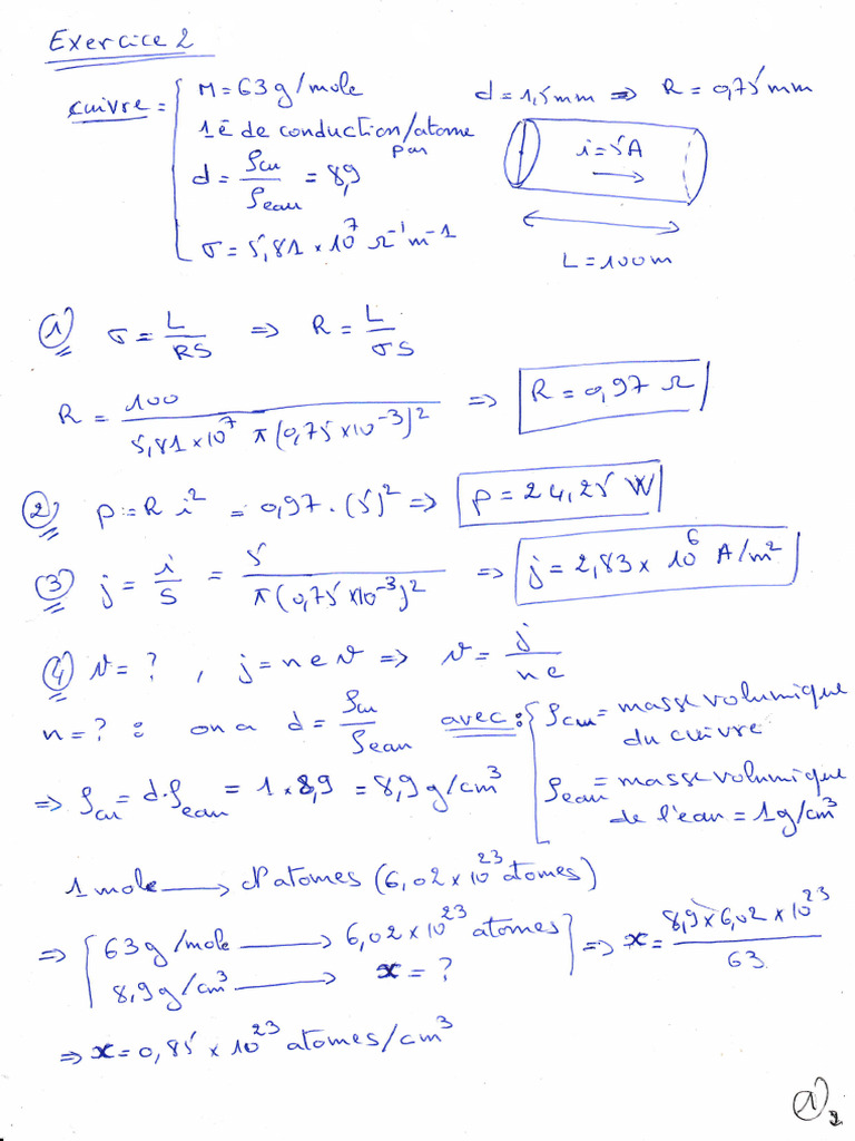 Exercice 2 - Série Eléctrocinétique | PDF