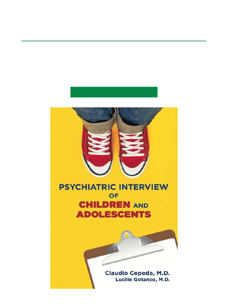 Clinical Manual For The Psychiatric Interview of Children and ...