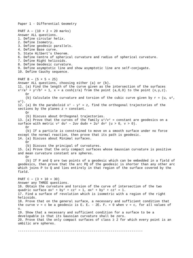 All 4 Differential Geometry Papers | PDF | Curvature | Geometry