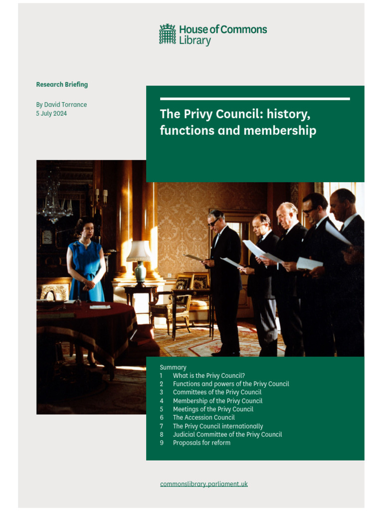 The Privy Council History, Functions and Membership by David Torrance ...