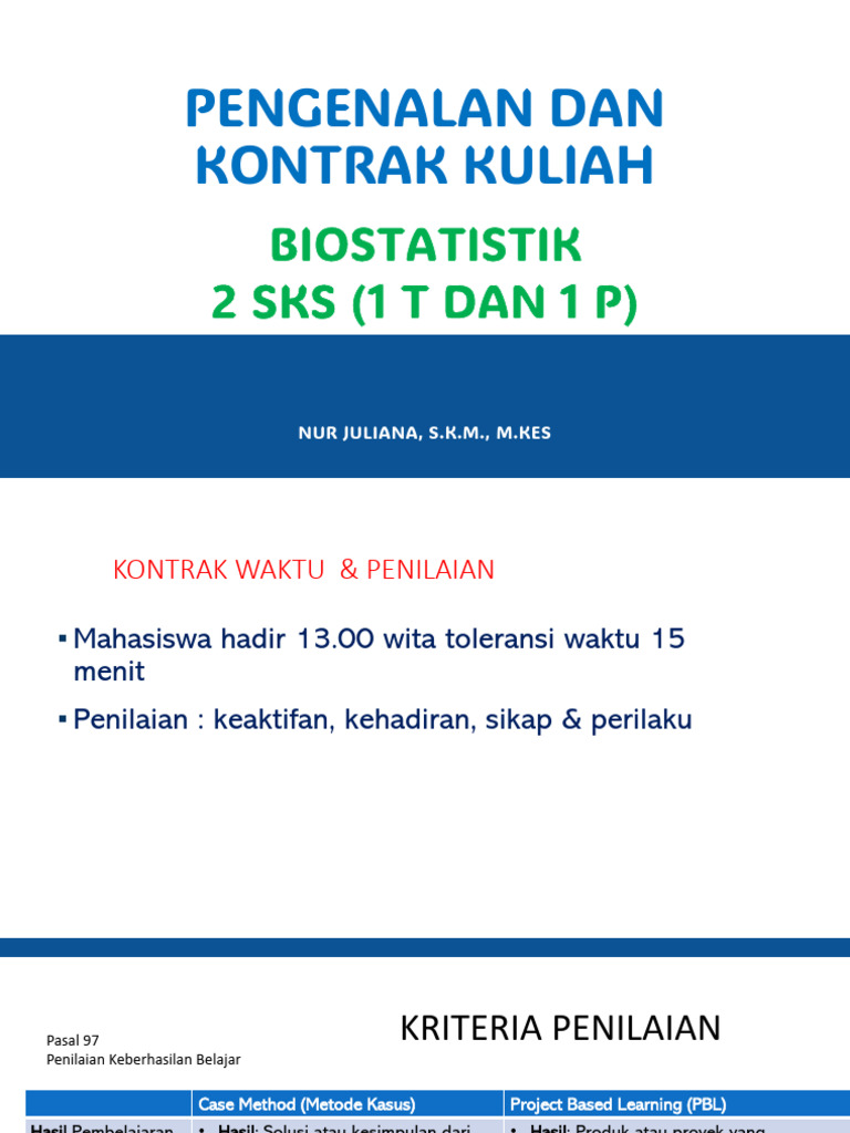 Biostat - Pertemuan 1 | PDF
