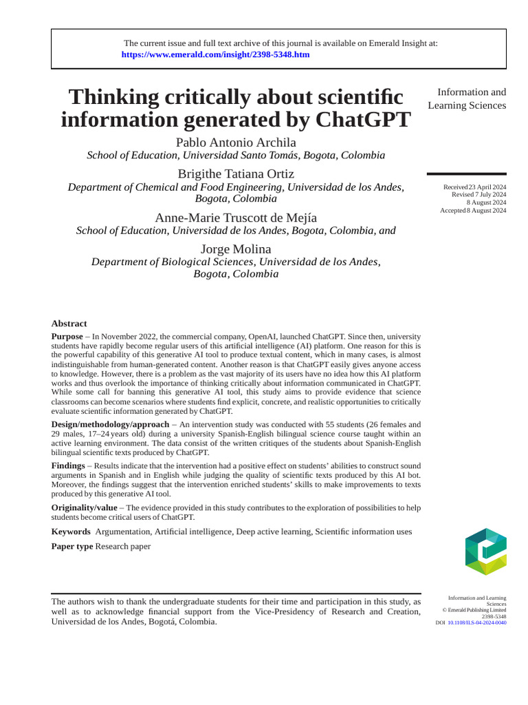 Thinking critically | PDF | Artificial Intelligence | Intelligence (AI) & Semantics