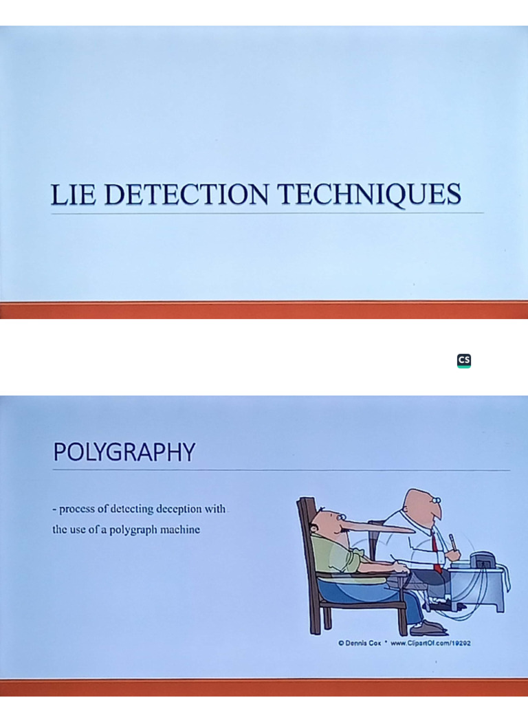 Lie Detection Techniques Notes | PDF