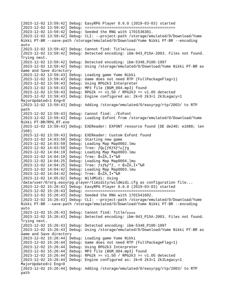 Easyrpg Log | PDF | Systems Engineering | Information Technology