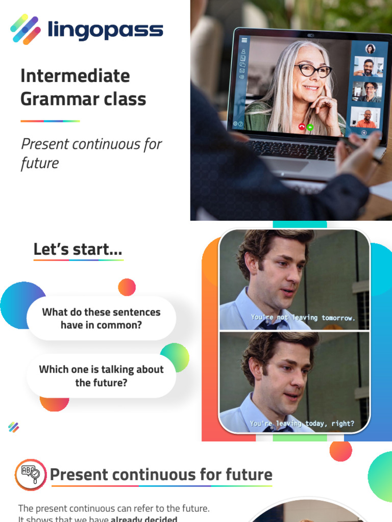 Present Continuous for Future Plans | PDF | Linguistics