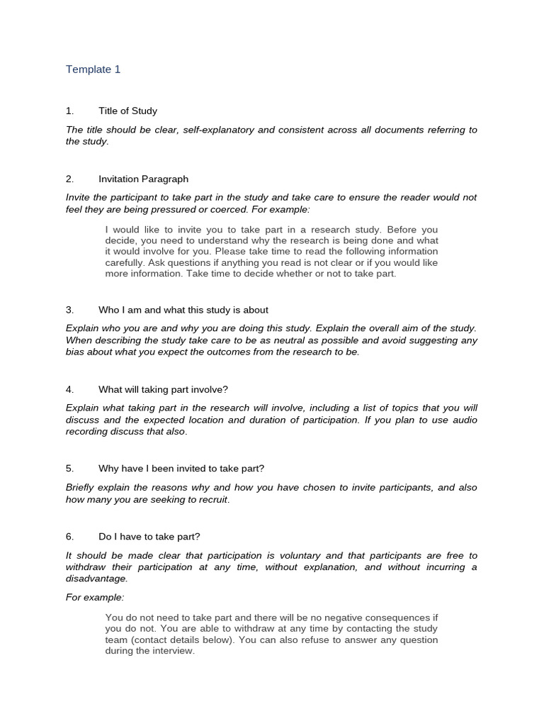 TASO Ethics Guidance PIS Template 1 | PDF | Child Protection