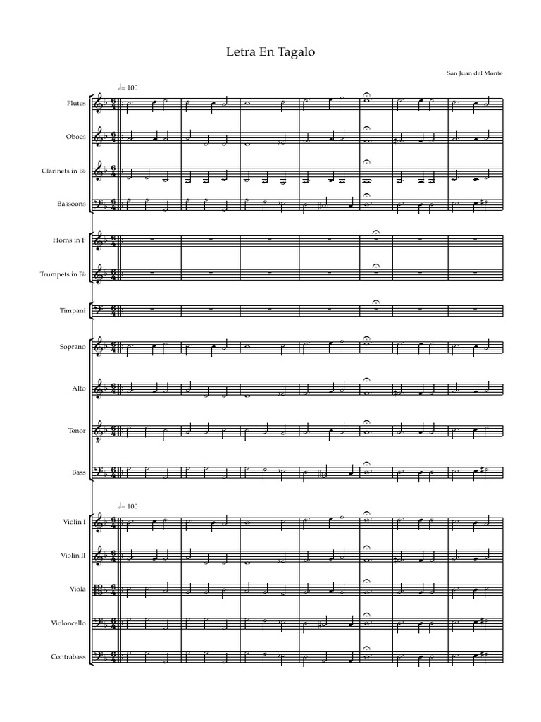 Letra en Tagalo - Score and Parts | PDF