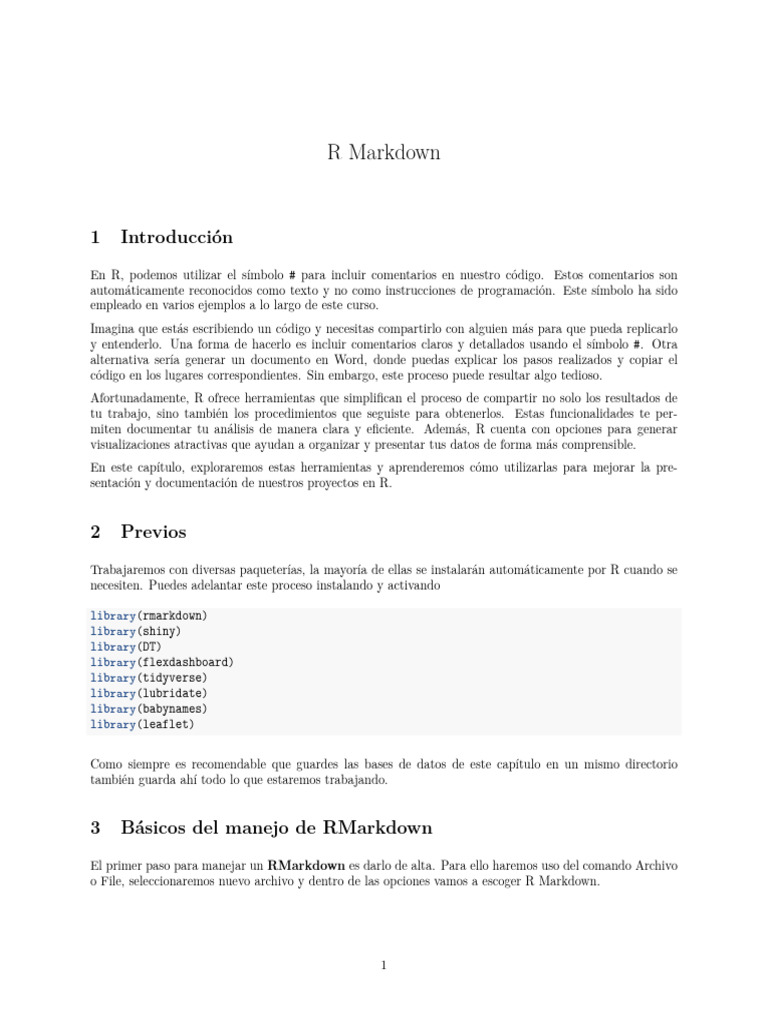 RMarkdown | PDF | Archivo de computadora | HTML